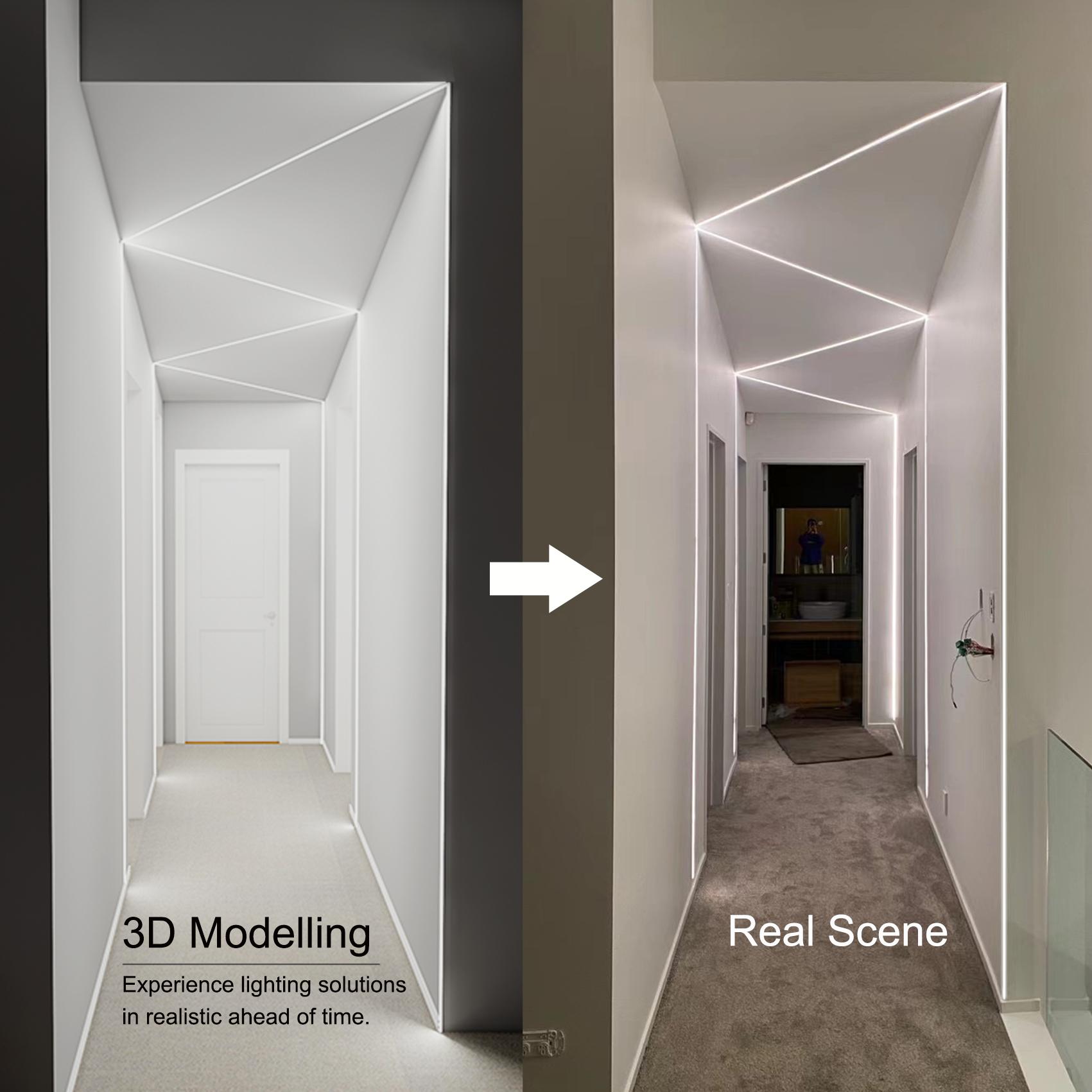 2M Internal Corner Trimless Aluminium Profile